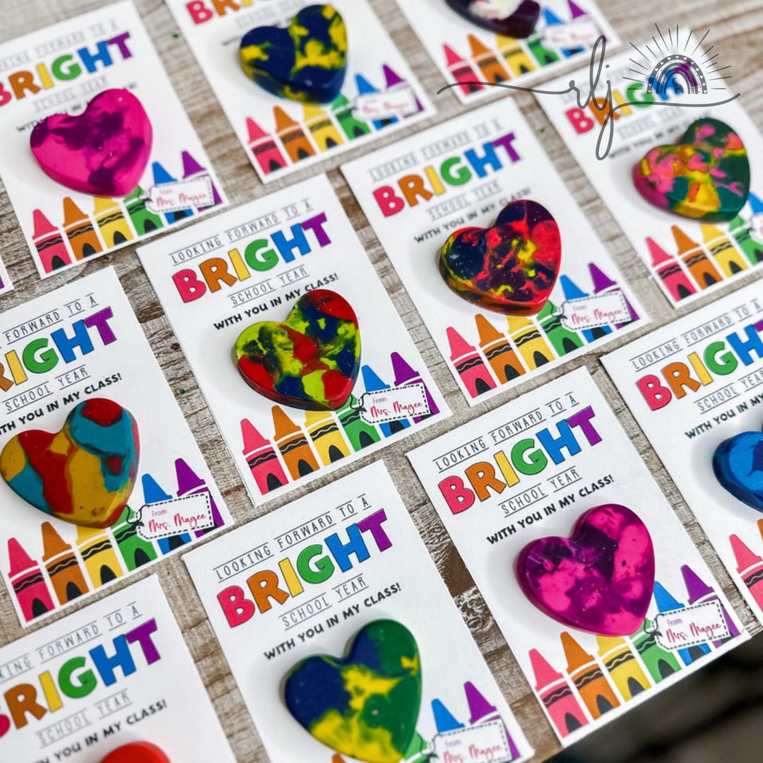 Back to School Heart Crayons | Class Crayon-class Gifts | Party Favors ...