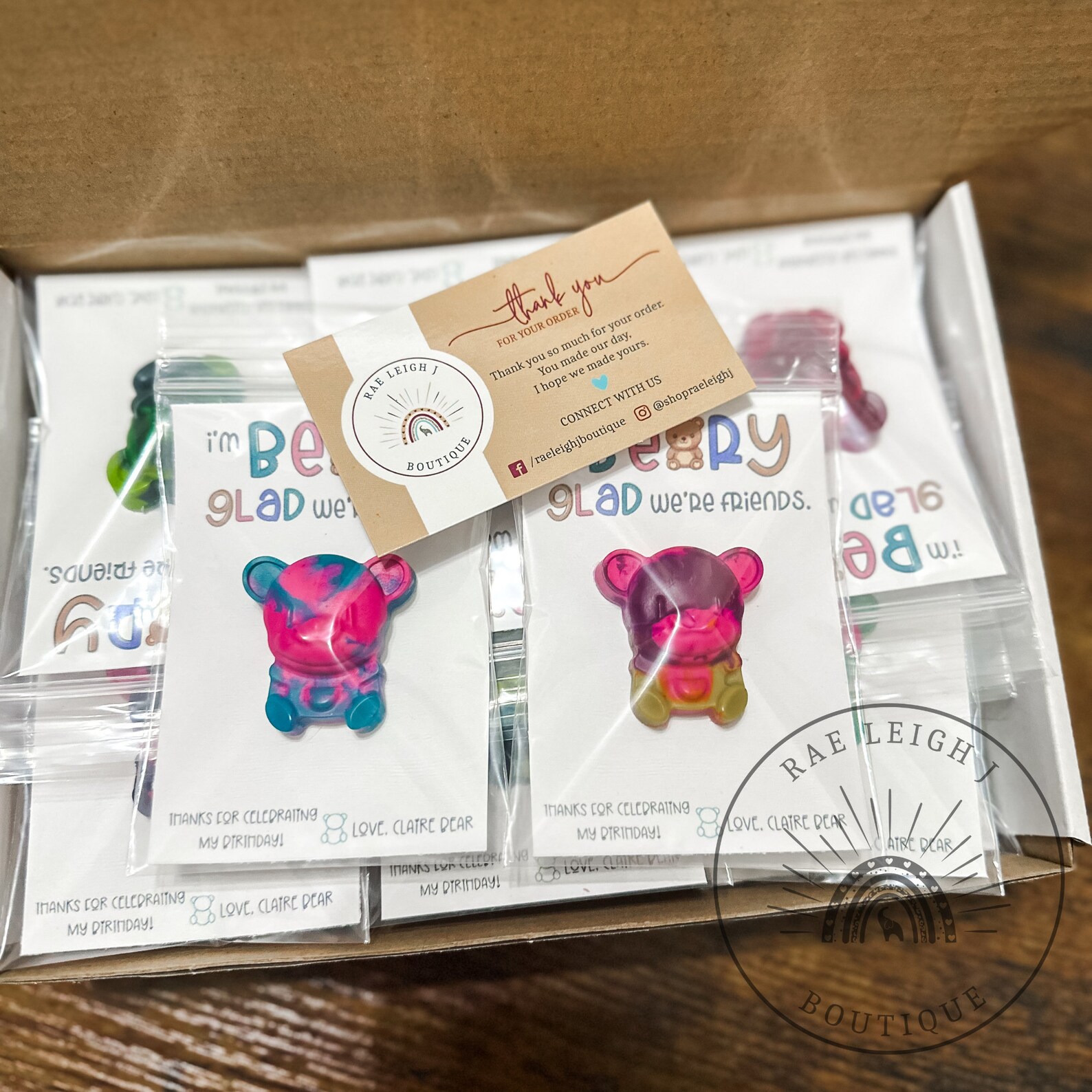 Bear Birthday Crayons | Class Crayon Valentines-class Gifts | Party ...