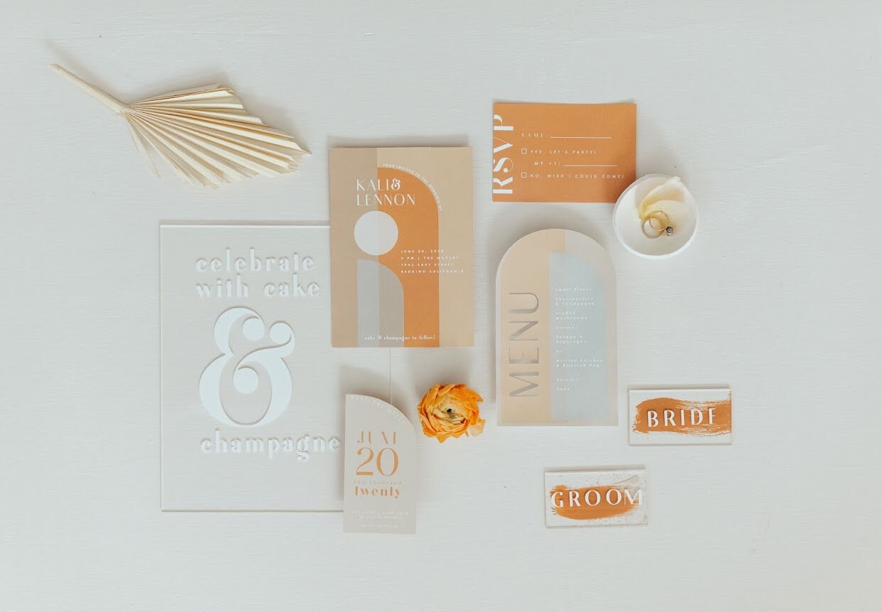 Modern Shapes Wedding Invitation Template Printable Invitation, Arch ...