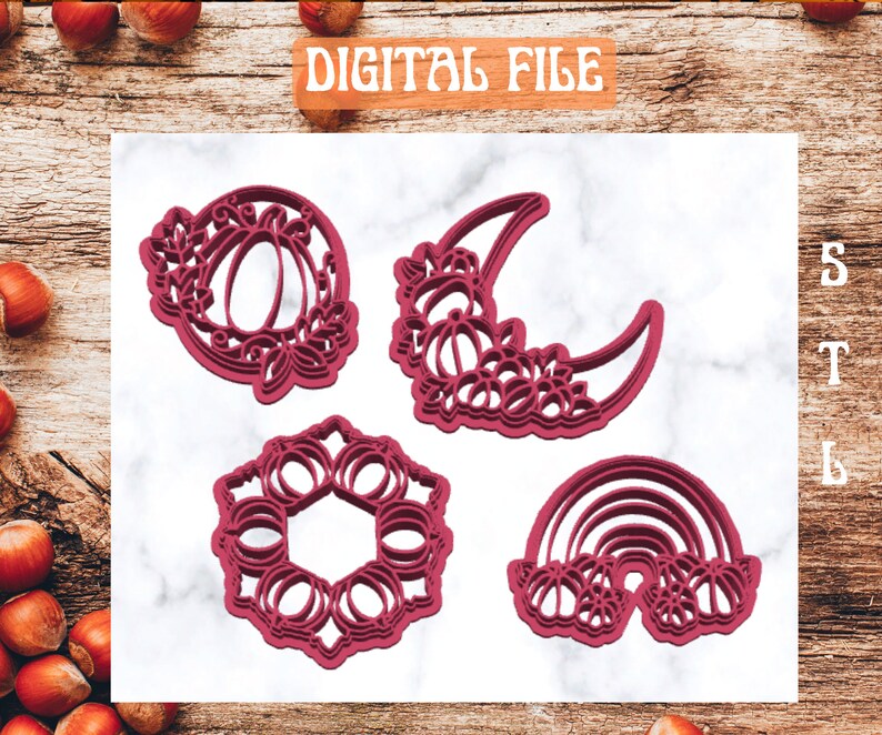 Fall Detailed 3d STL Files for Polymer Clay Cutters Digital - Etsy