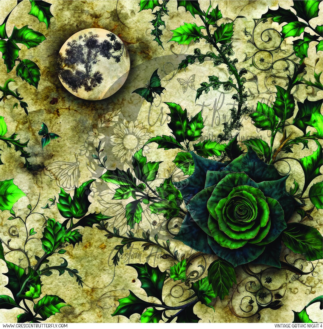 Vintage Gothic Night 4 Printed Vinyl Sheets/tumbler Wrap - Etsy