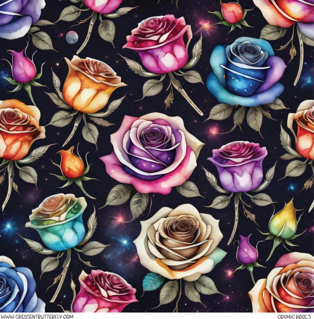 Cosmic Rose 5 Printed Vinyl Sheets/tumbler Wrap - Etsy