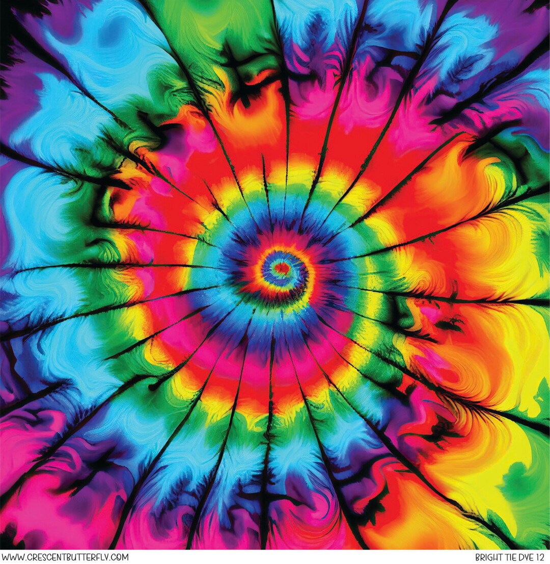 Bright Tie Dye 12 Printed Vinyl Sheets/tumbler Wrap - Etsy