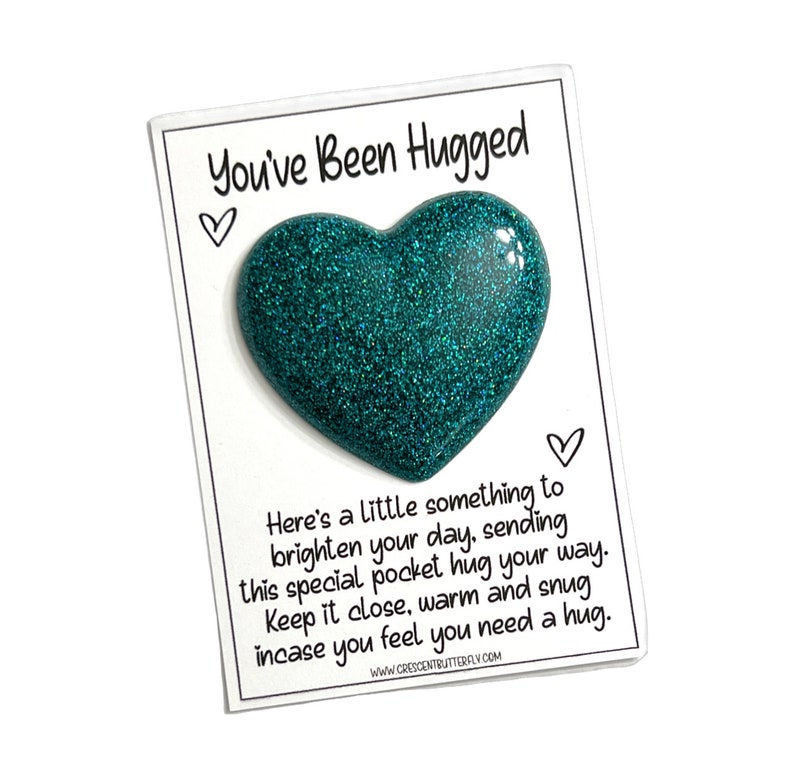 Pocket Hug Glitter Heart - You’ve Been Hugged - Etsy