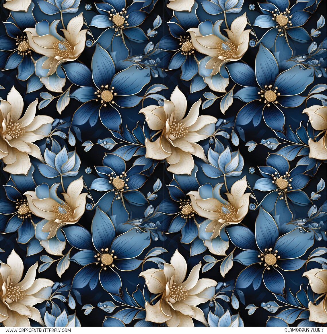 Glamorous Blue 3 Pattern Printed Vinyl Sheets/tumbler Wrap - Etsy