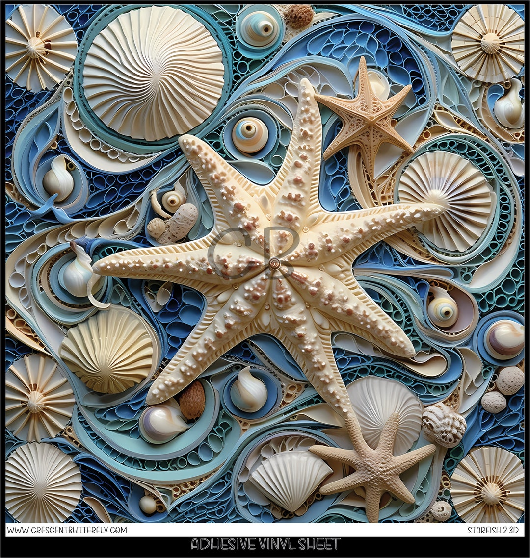 Starfish 2 3D Printed Vinyl Sheets/tumbler Wrap - Etsy