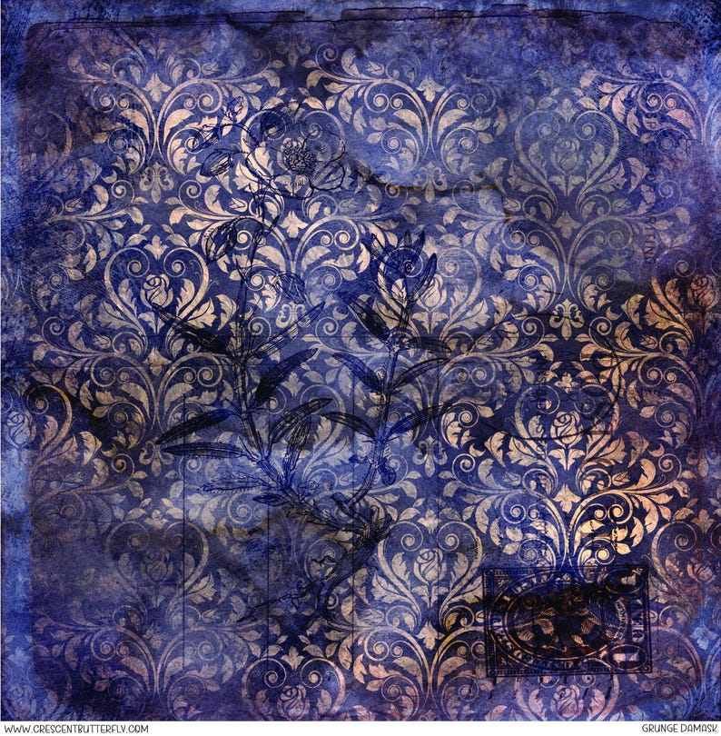 Printed Vinyl Sheets Grunge Damask - Etsy