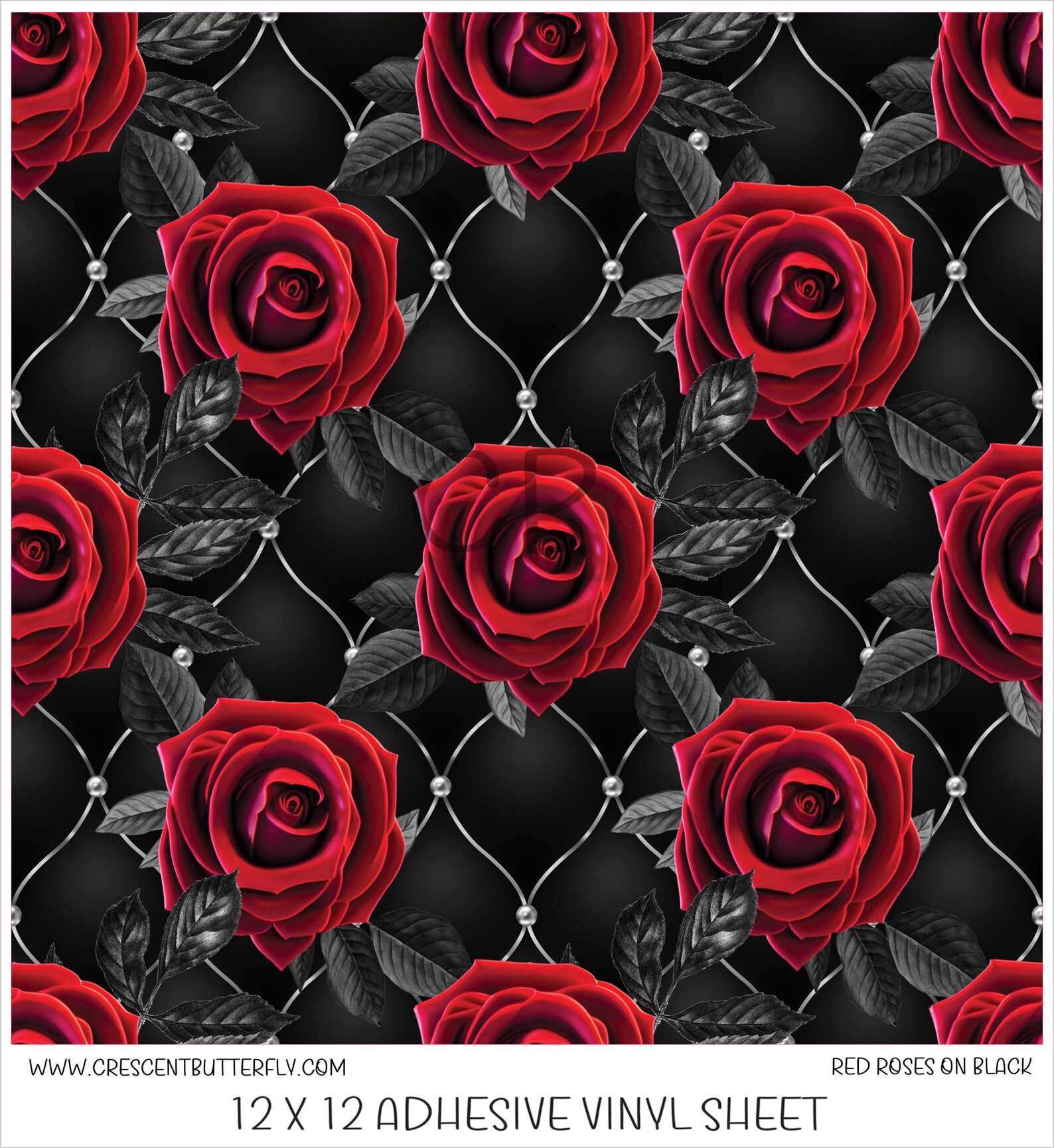Red Roses on Black Printed Vinyl Sheets/tumbler Wrap - Etsy