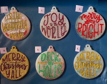 Set of 4 Resin Geode Crystal Snowflake Christmas Ornaments in White ...