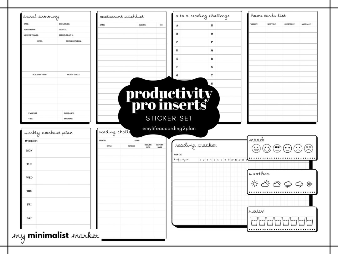Minimalist Everyday Inserts Pro Sticker Pack, Planning and Bujo Sticker ...