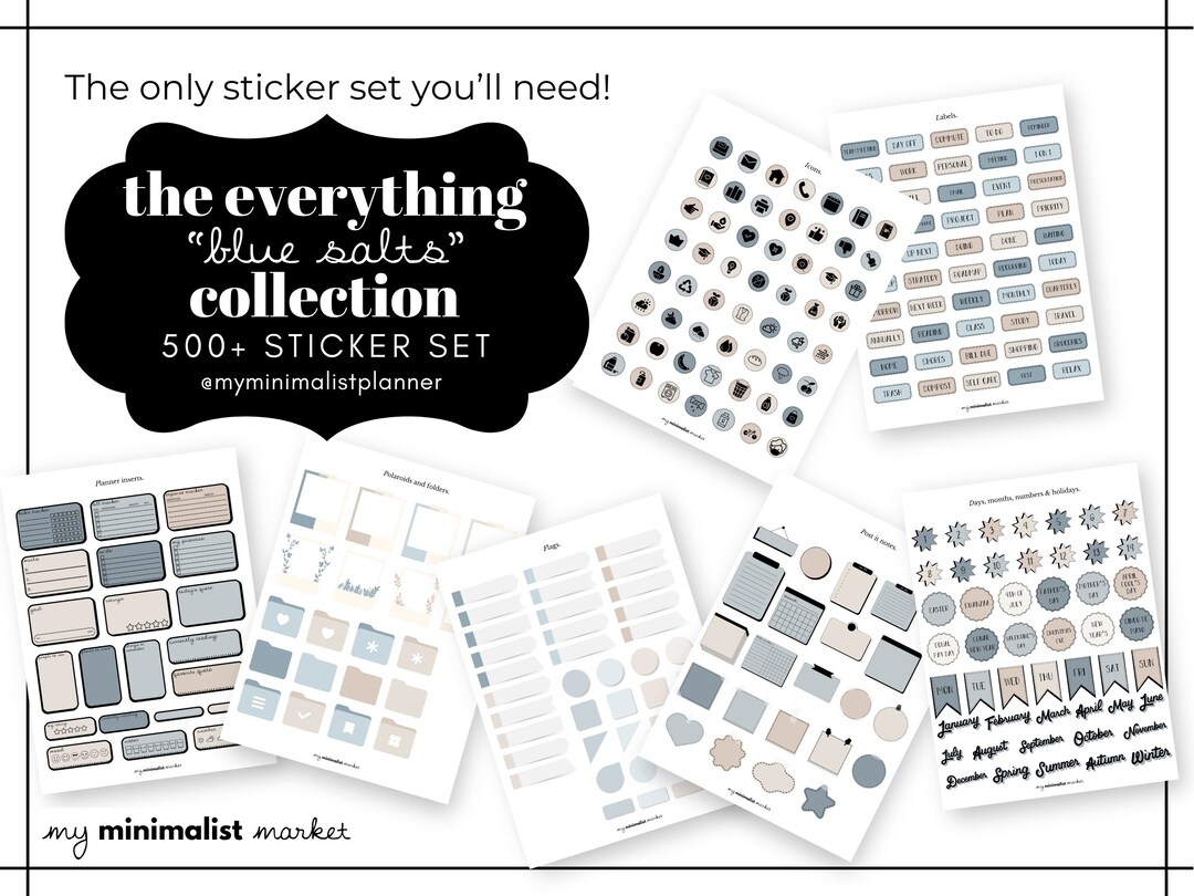 Everything Sticker Set "blue Salts Collection", Digital Planning & Bujo ...