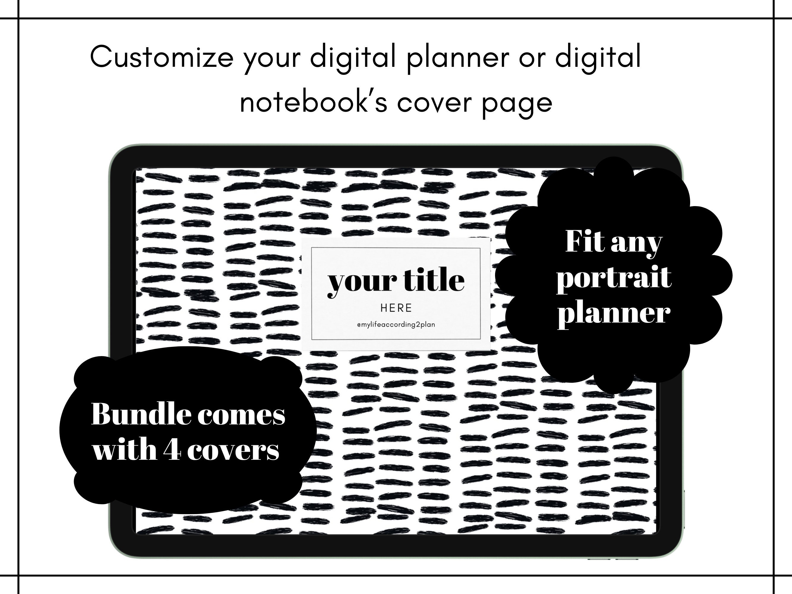 Minimalist Digital Planner Cover, Digital Journal Cover, iPad Planner ...