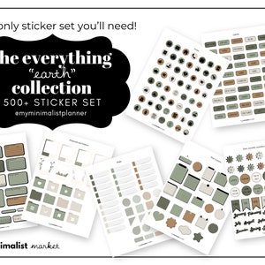 Everything Sticker Set "earth Collection", Digital Planning & Bujo ...