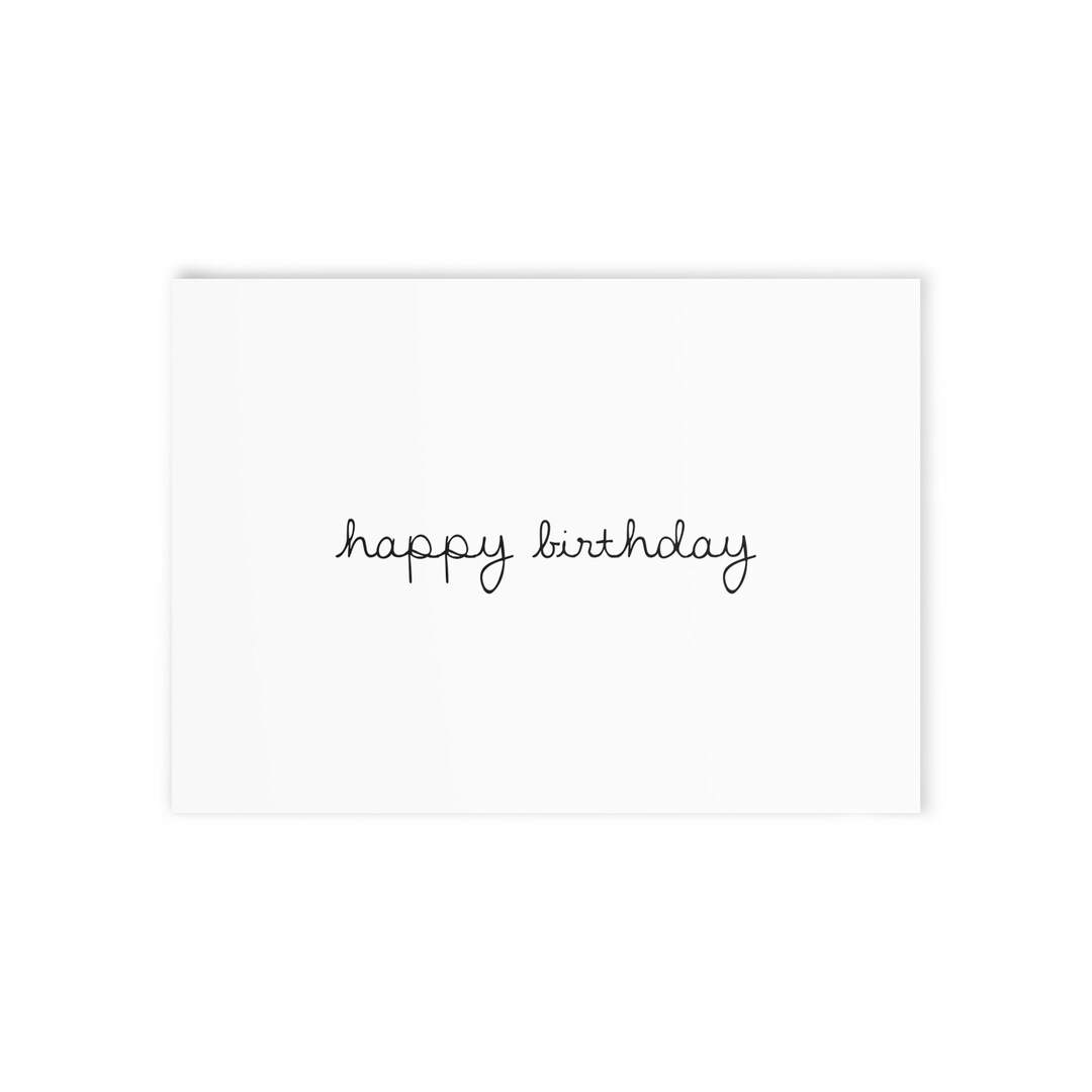 Minimalist Happy Birthday Cards, Black & White Notes, Elegant Message ...