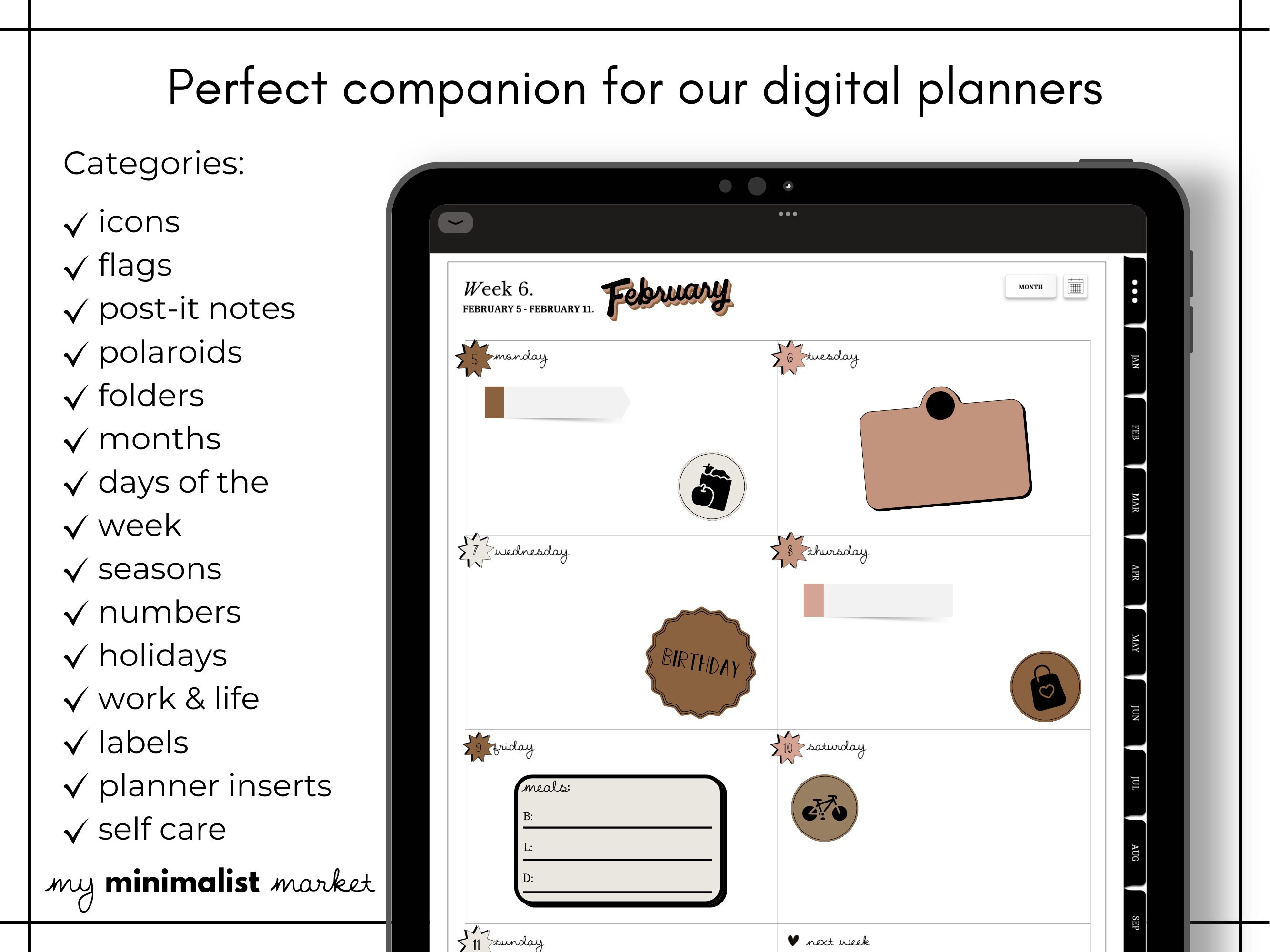 Everything Sticker Set boho Collection, Digital Planning & Bujo, Labels ...