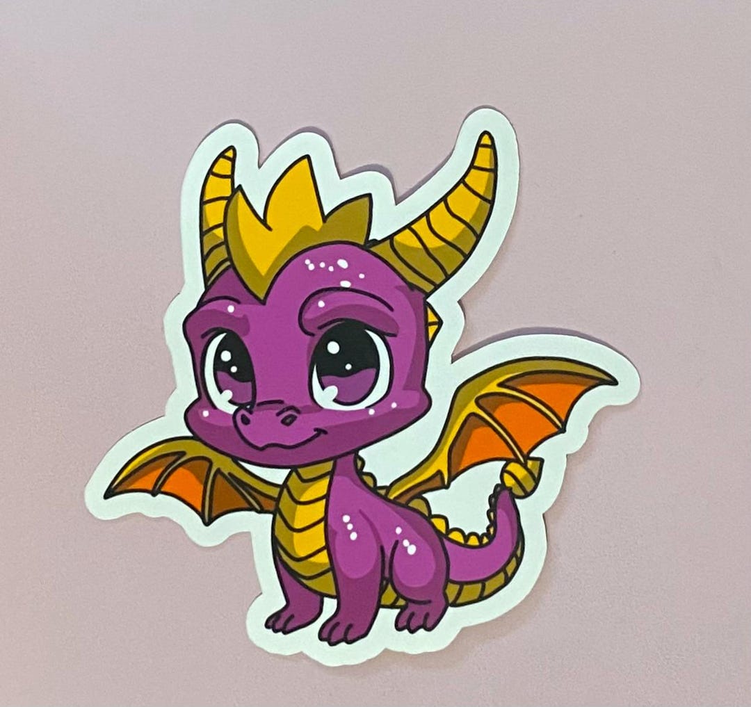 Baby Spyro the Dragon Waterproof Vinyl Sticker | Water Bottle Sticker ...