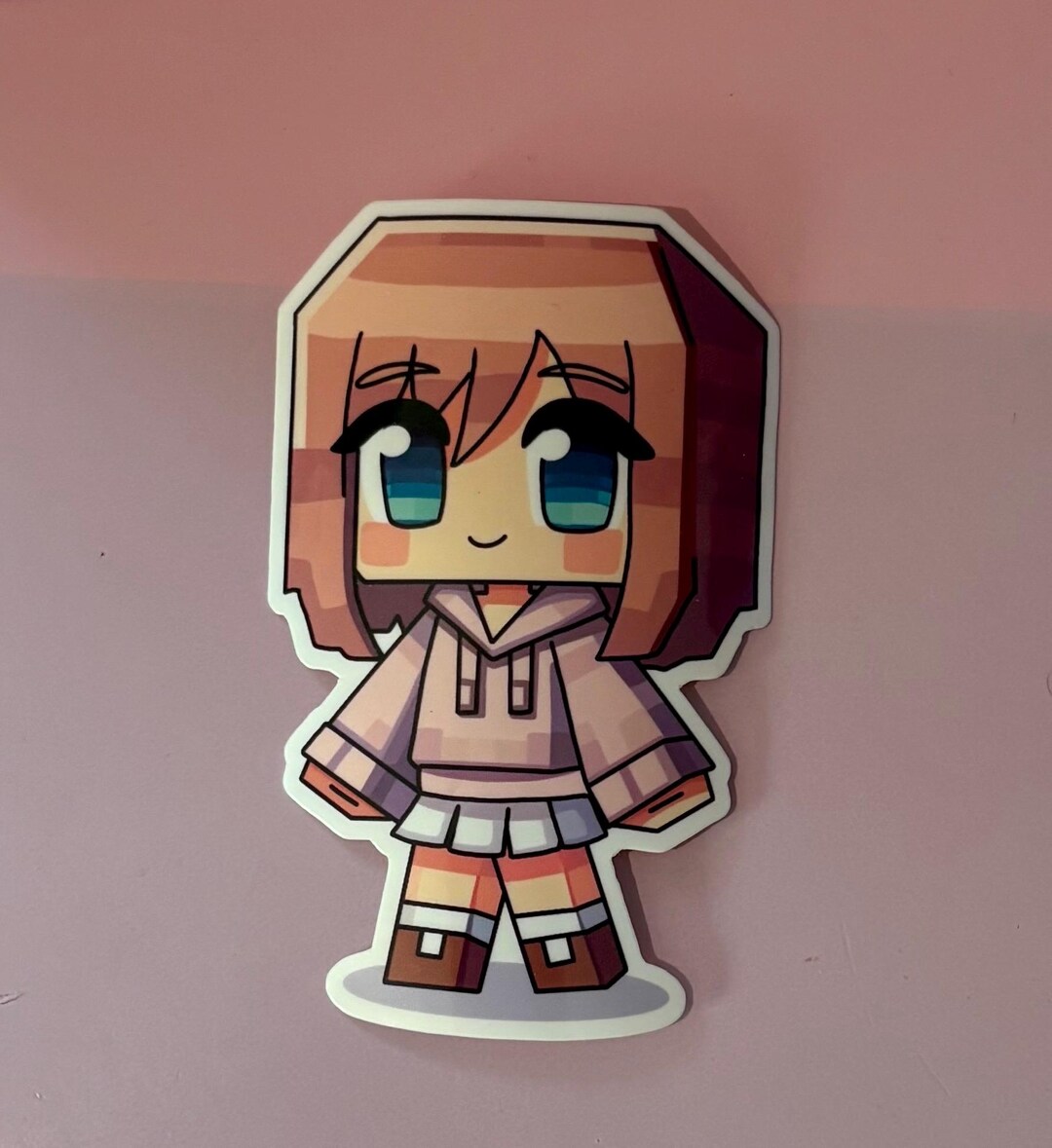 Minecraft Girl Waterproof Vinyl Sticker | Water Bottle Sticker | Laptop ...