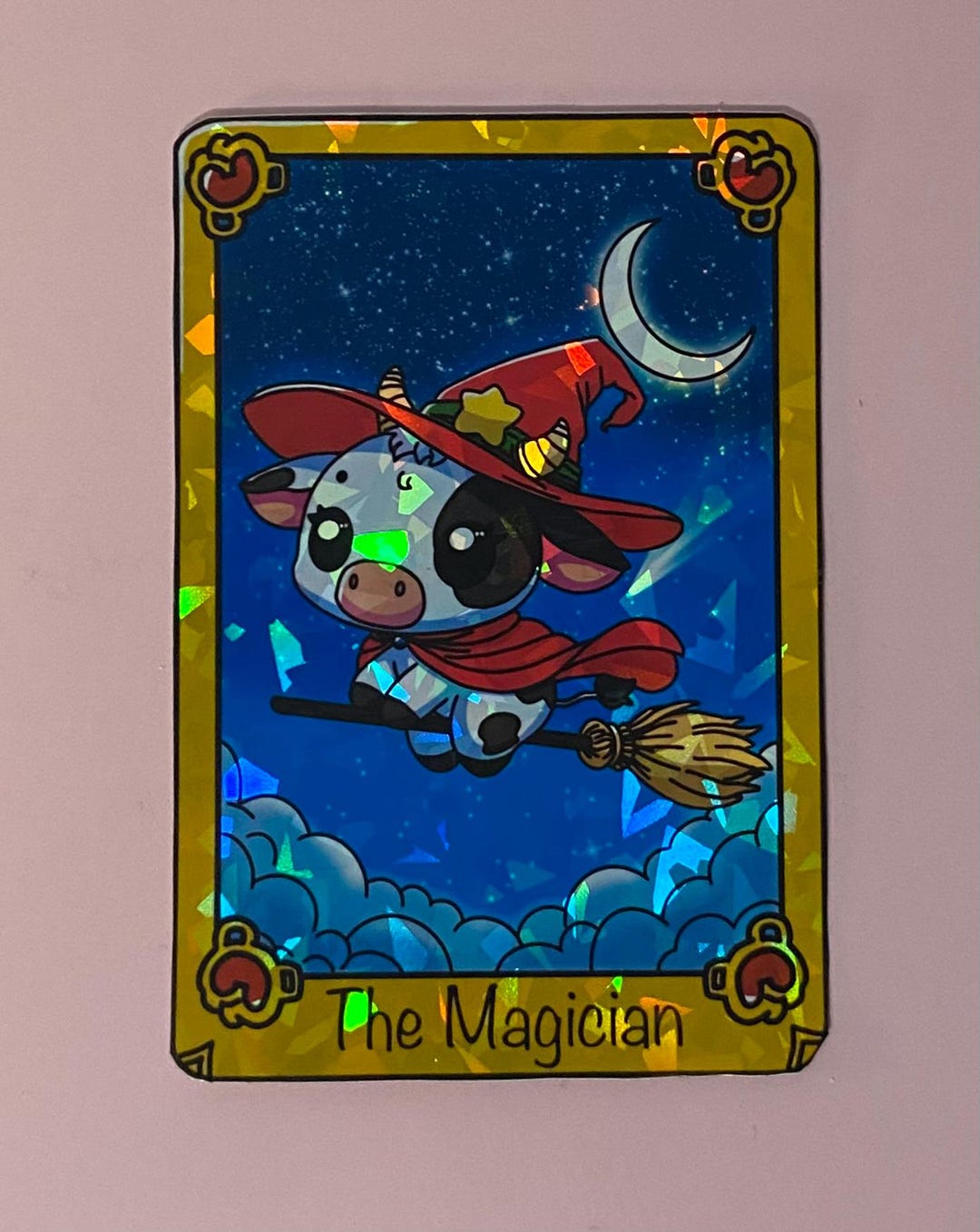 Flying Cow Tarot Card Magician Waterproof Vinyl Sticker Water Bottle ...