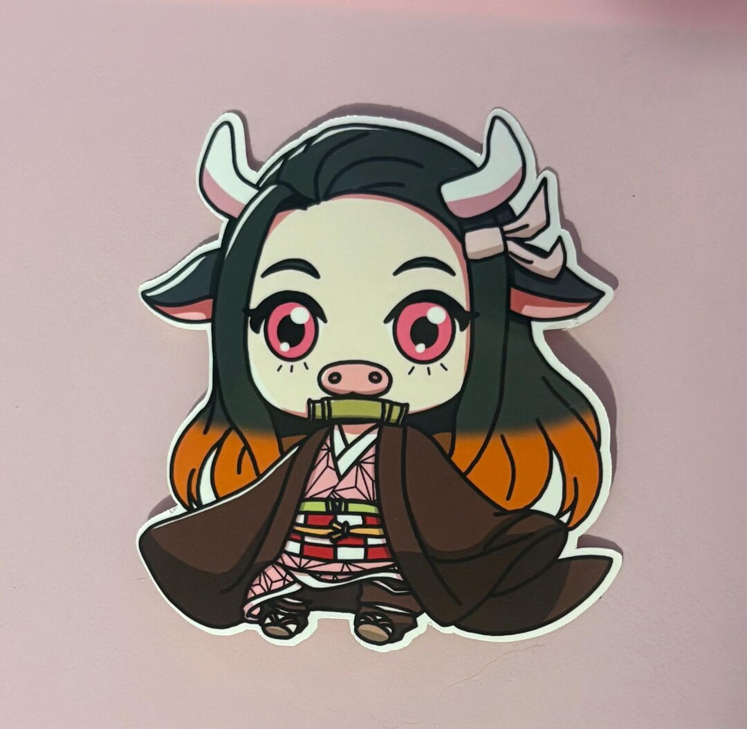 Nezuko Kamada Cow Waterproof Vinyl Sticker | Perfect for Laptops and ...