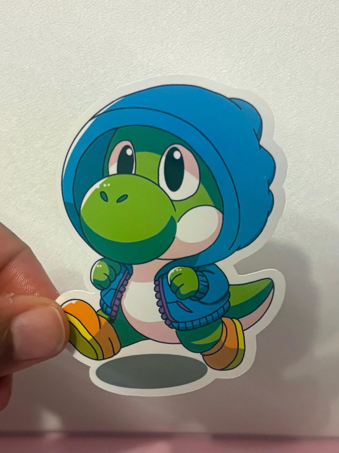 Yoshi in a Hoodie Waterproof Vinyl Sticker Supwr Mario Hoodie ...
