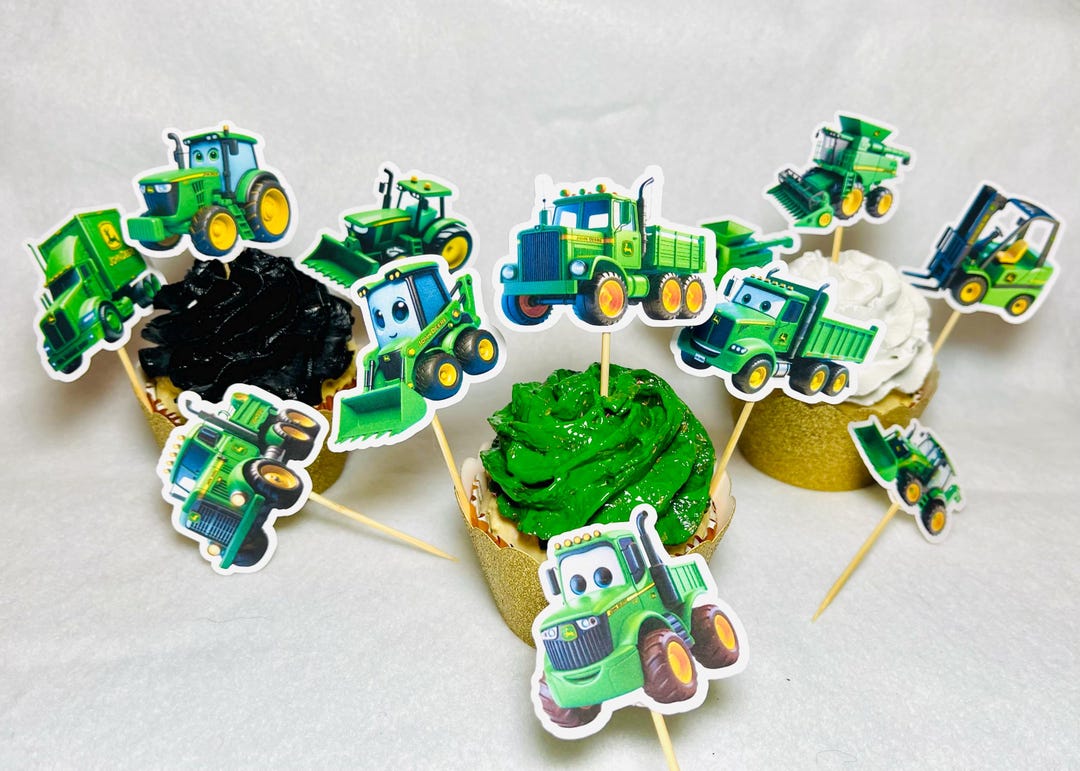 Tractor Cupcake Toppers: John Deere Birthday Party Decorations - Etsy