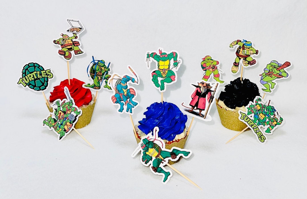 Ninja Turtles Cupcake Toppers, Ninja Turtles Cake Topper, Ninja Turtles ...
