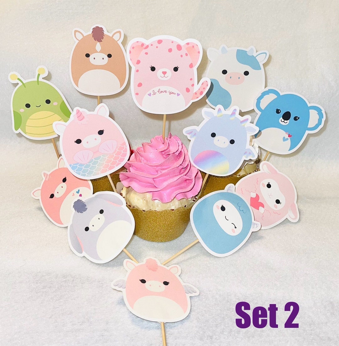 Squishmallow Cupcake Toppers: Birthday Party Decorations (set of 12) - Etsy