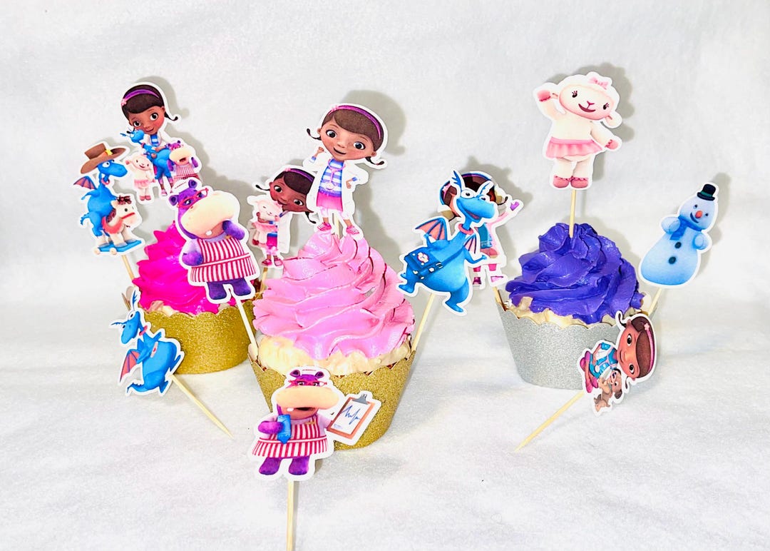 Doc Mcstuffins Cake Topper, Set of 12 , Cupcake Toppers, Handmade USA ...