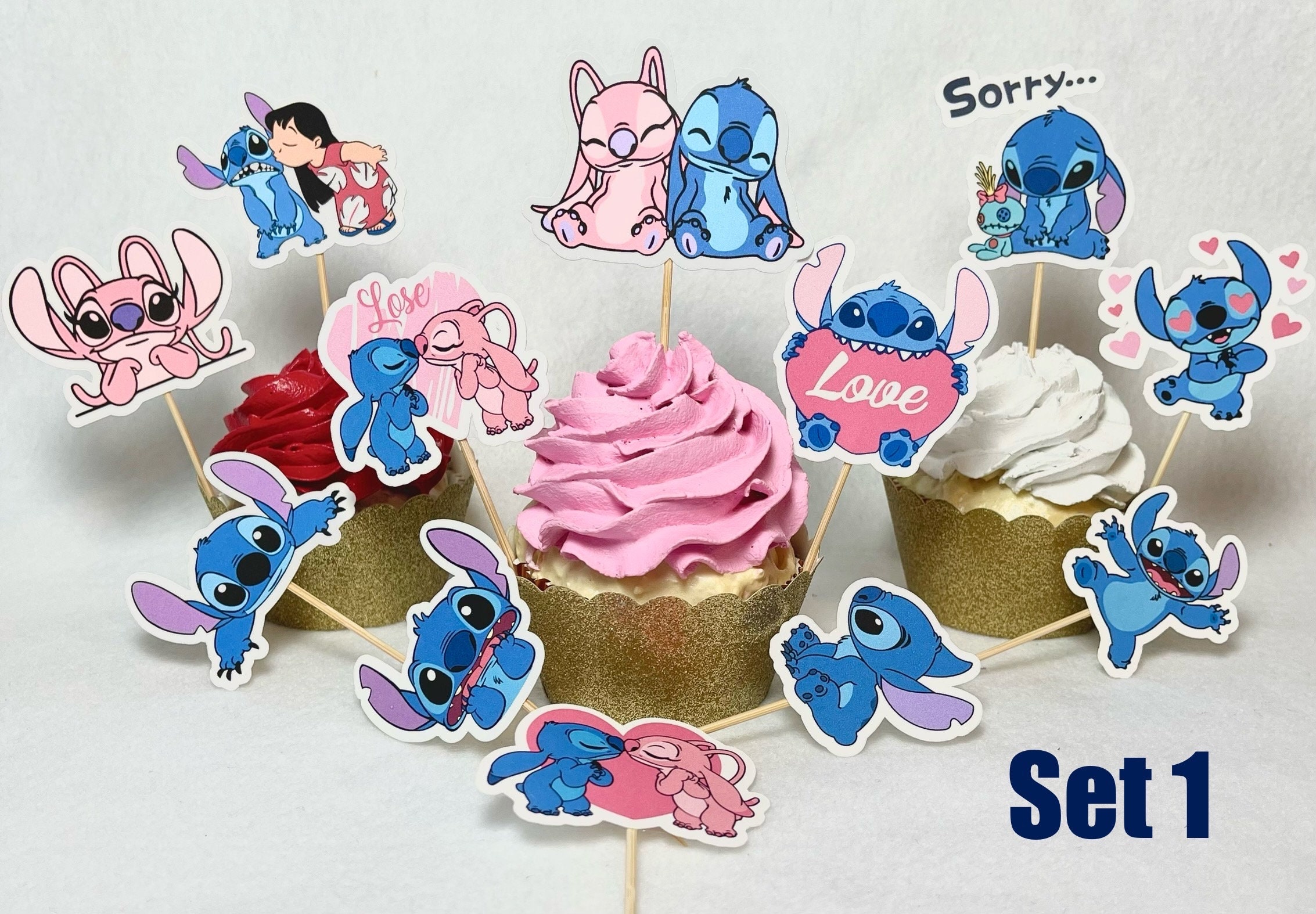 Stitch Cupcakes Toppers / Cupcakes Toppers / Stitch Birthday / Stitch ...