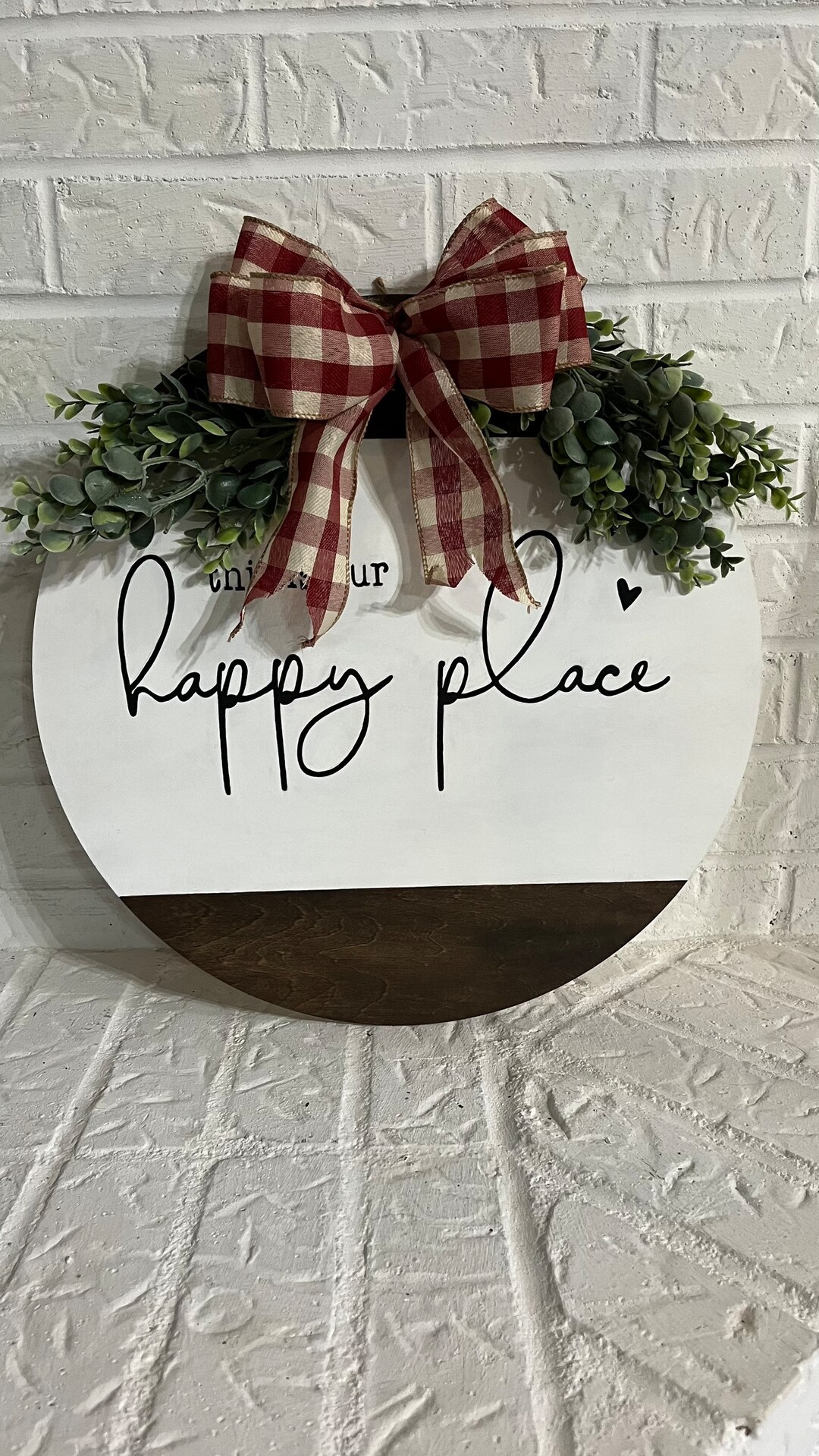 Happy Place Door Hanger, Front Door Decor, Front Door Wreath, This is ...