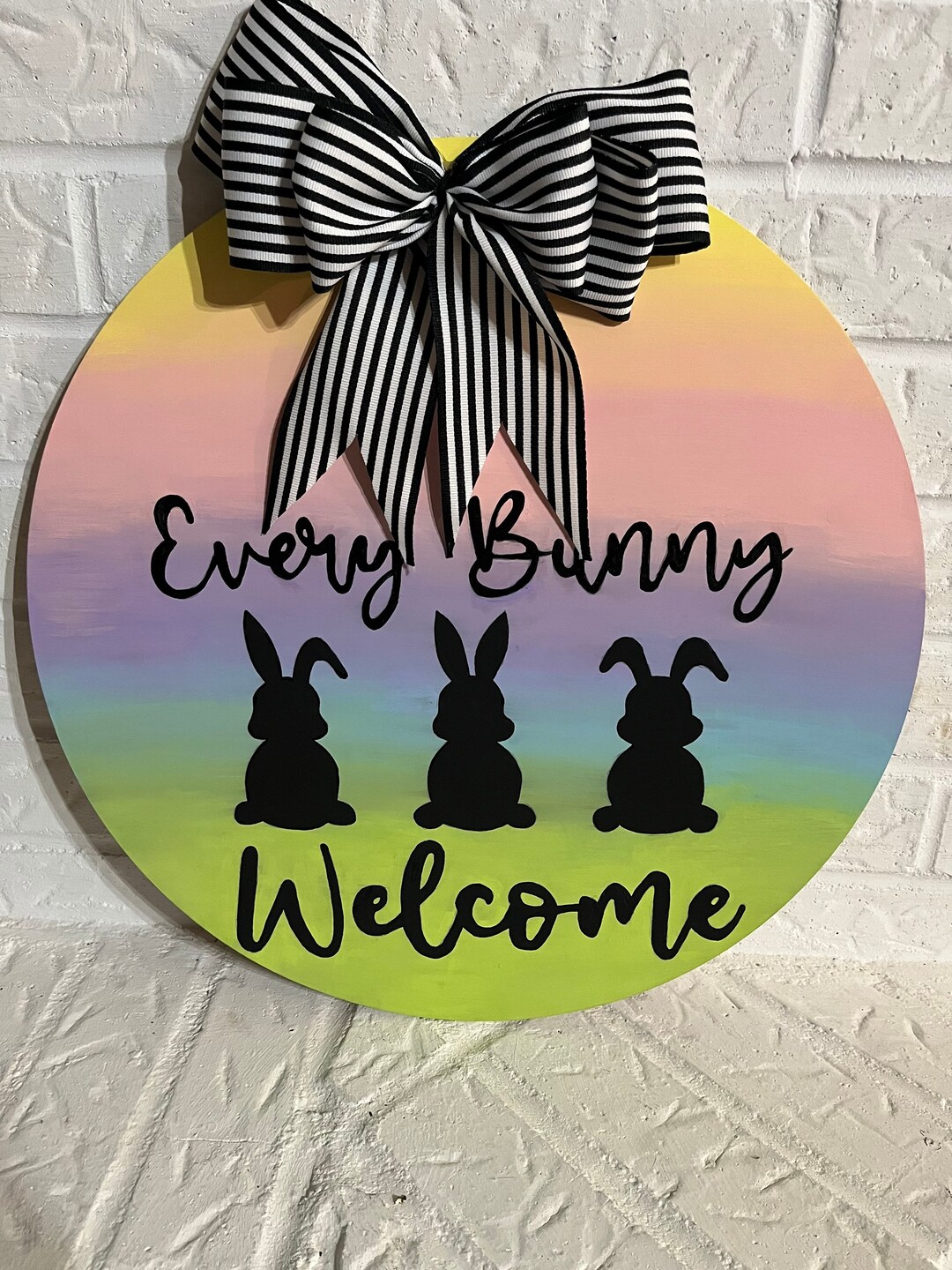 Easter Door Hanger, Every Bunny Welcome Sign, Easter Door Sign, Happy ...