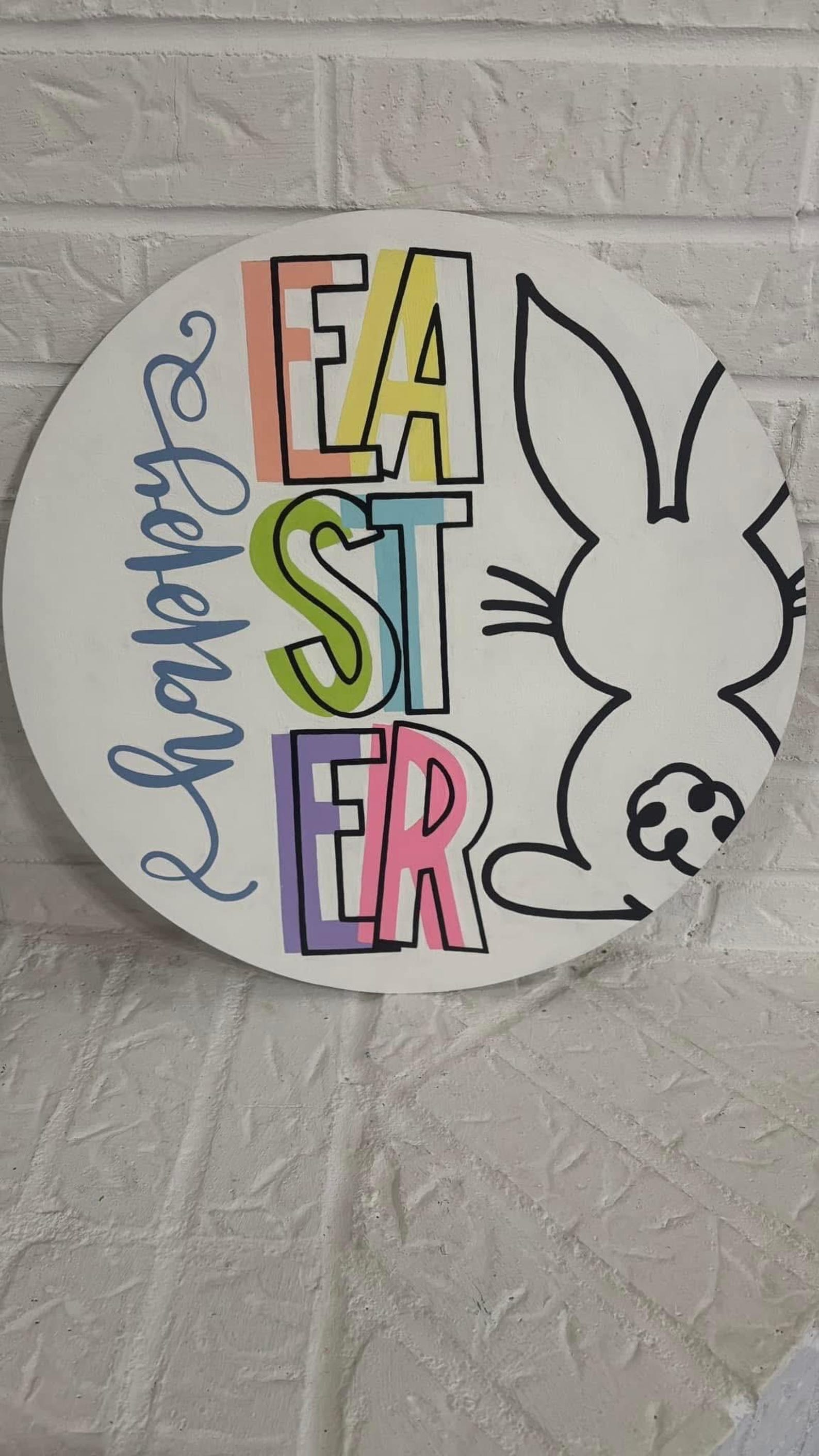 Easter Door Hanger, Happy Easter Front Door Decor, Easter Welcome Sign ...