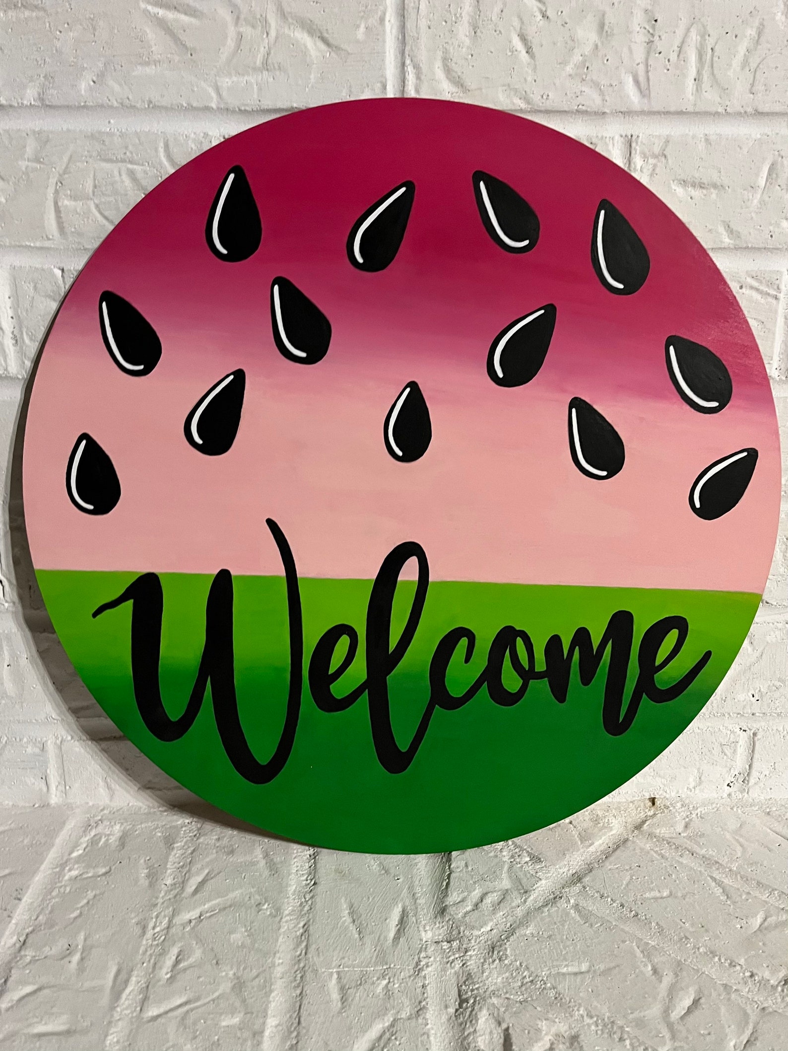 Summer Welcome Sign, Summer Front Door Decor, Summer Wreath, Watermelon ...