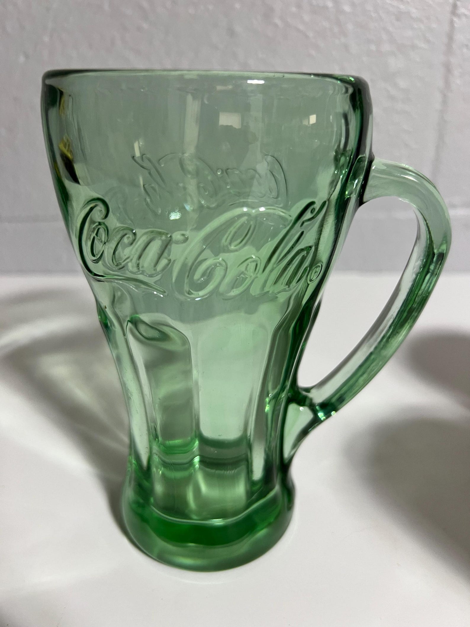 Heavy Duty Coca-cola Green Glassware With Handle - Etsy