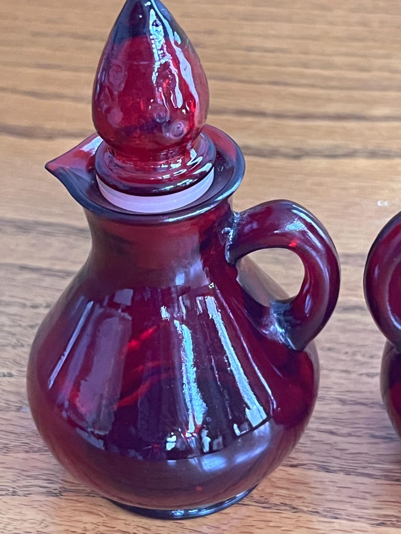 Vintage Avon Cape Cod Ruby Red Cruets – 1876 Collection Pressed Glass ...