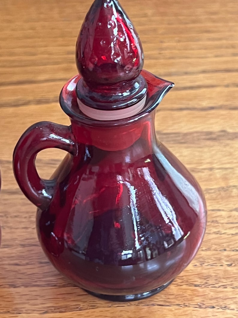 Vintage Avon Cape Cod Ruby Red Cruets – 1876 Collection Pressed Glass ...