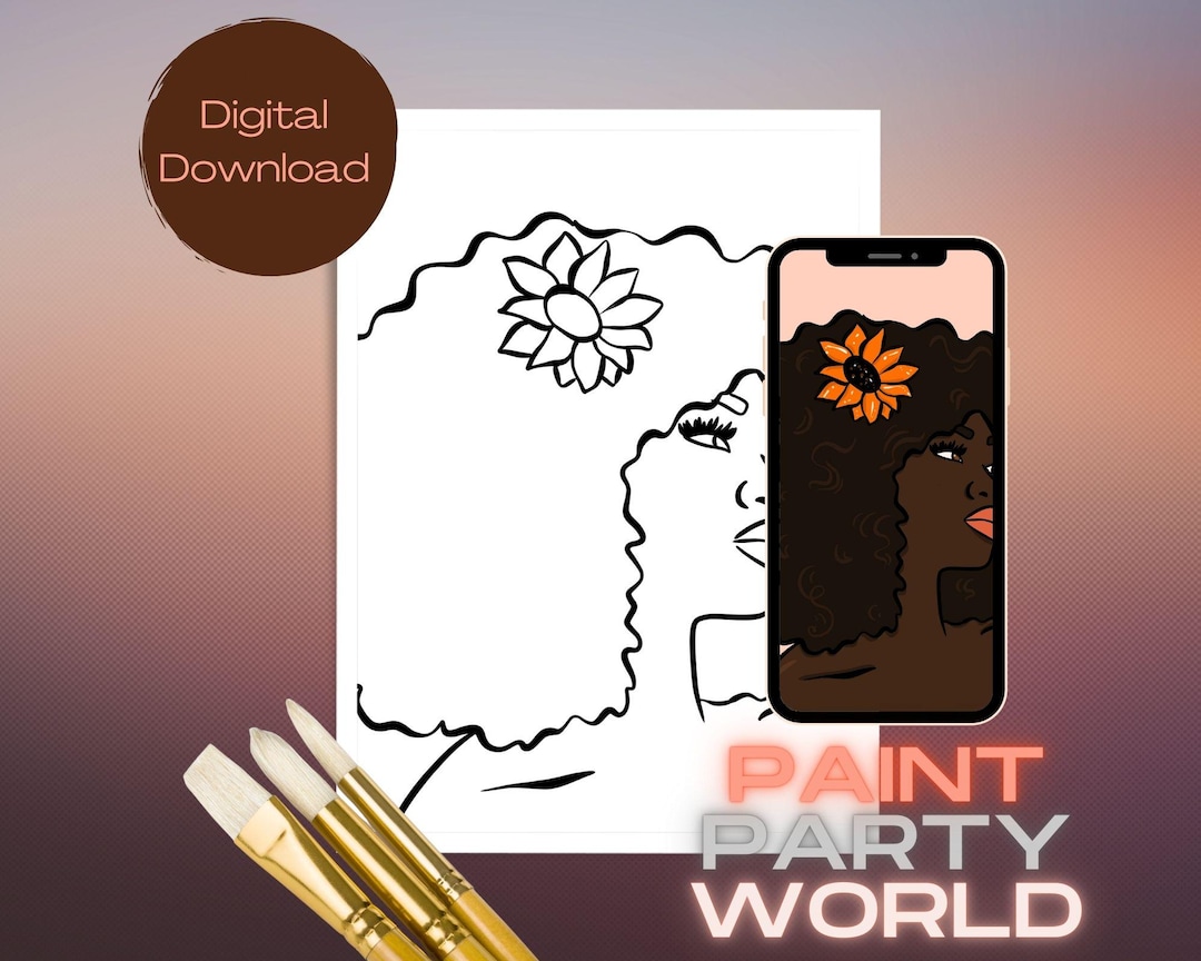 Fall Canvas Printable/ Pre Drawn Outline Canvas/ DIY Canvas/ Party ...