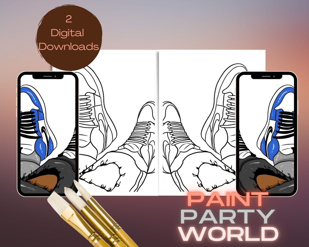 Canvas Printable/ Pre Drawn Outline Canvas/ DIY Canvas/ Party/ Paint ...