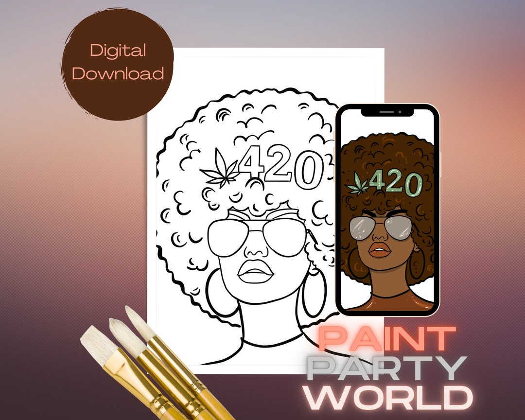 Canvas Printable/ Pre Drawn Outline Canvas/ DIY Canvas/ Party/ Paint ...