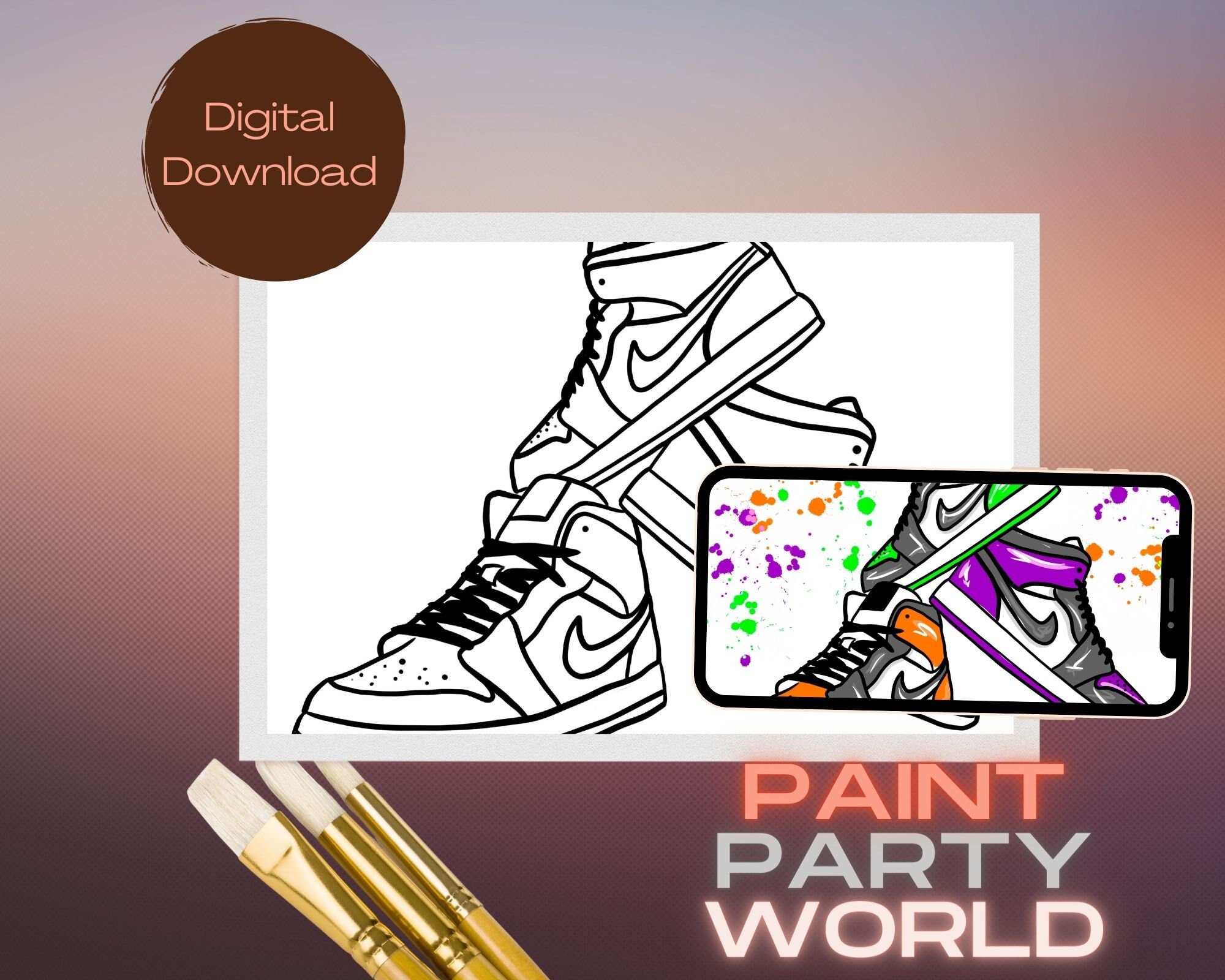 Canvas Printable 3 Stack/ Pre Drawn Outline Canvas/ DIY - Etsy