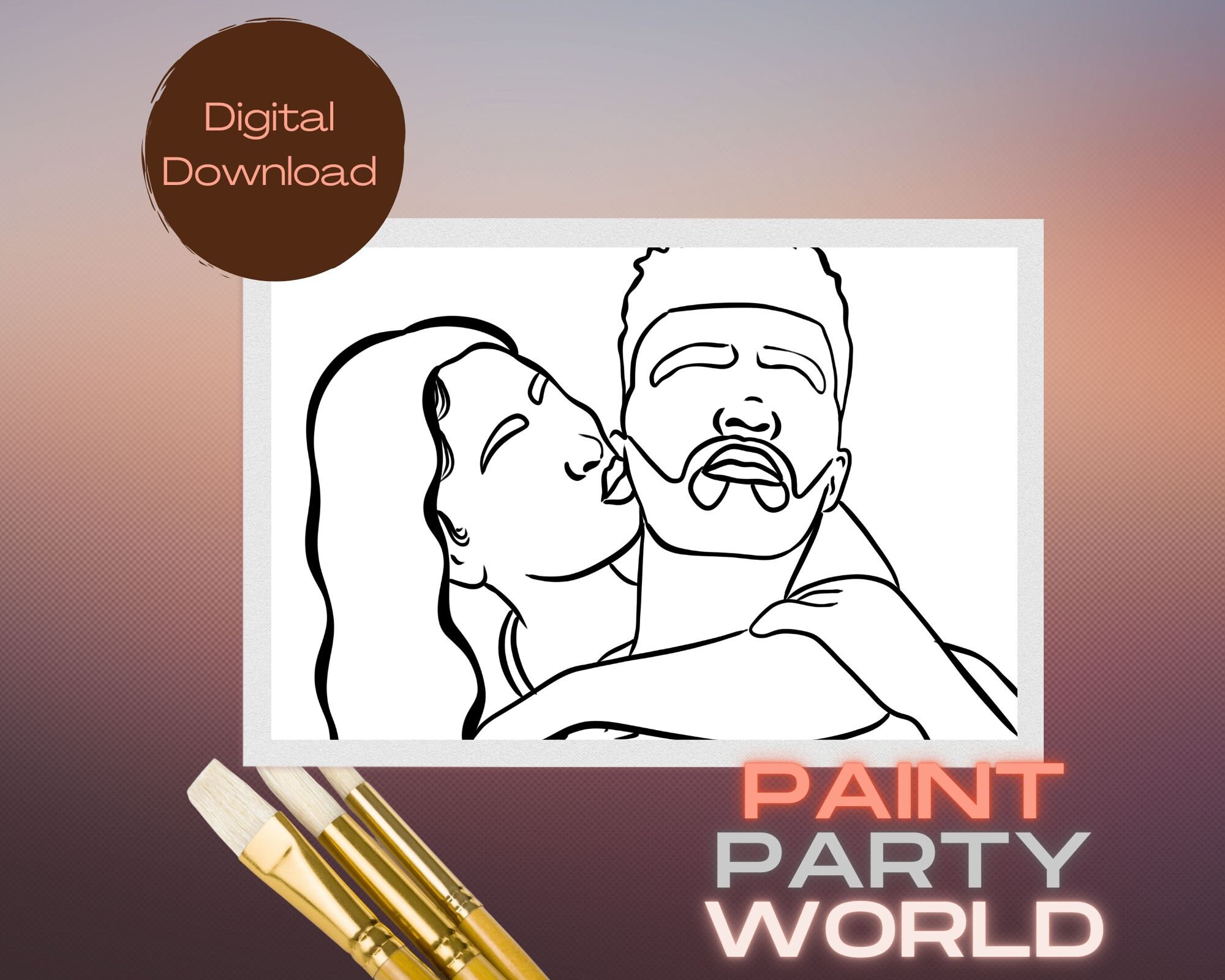 Canvas Printable Together/ Pre Drawn Outline Canvas Bag/ DIY - Etsy