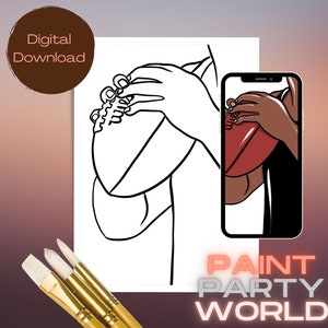 Canvas Printable Easy/ Pre Drawn Outline Canvas/ DIY Canvas/ Party ...