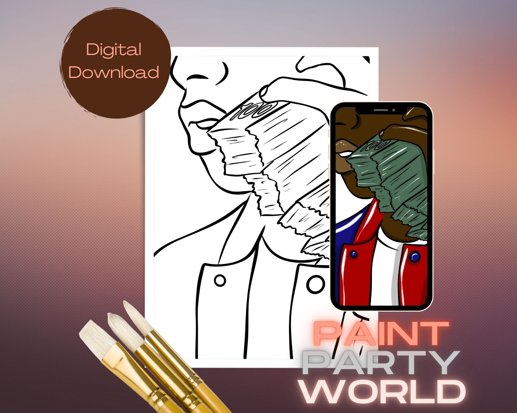 Canvas Printable Paper / Pre Drawn Outline Canvas/ DIY Canvas/ - Etsy