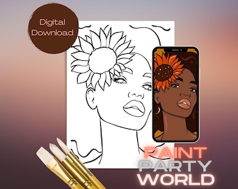 Fall Canvas Printable/ Pre Drawn Outline Canvas/ DIY Canvas/ Party ...