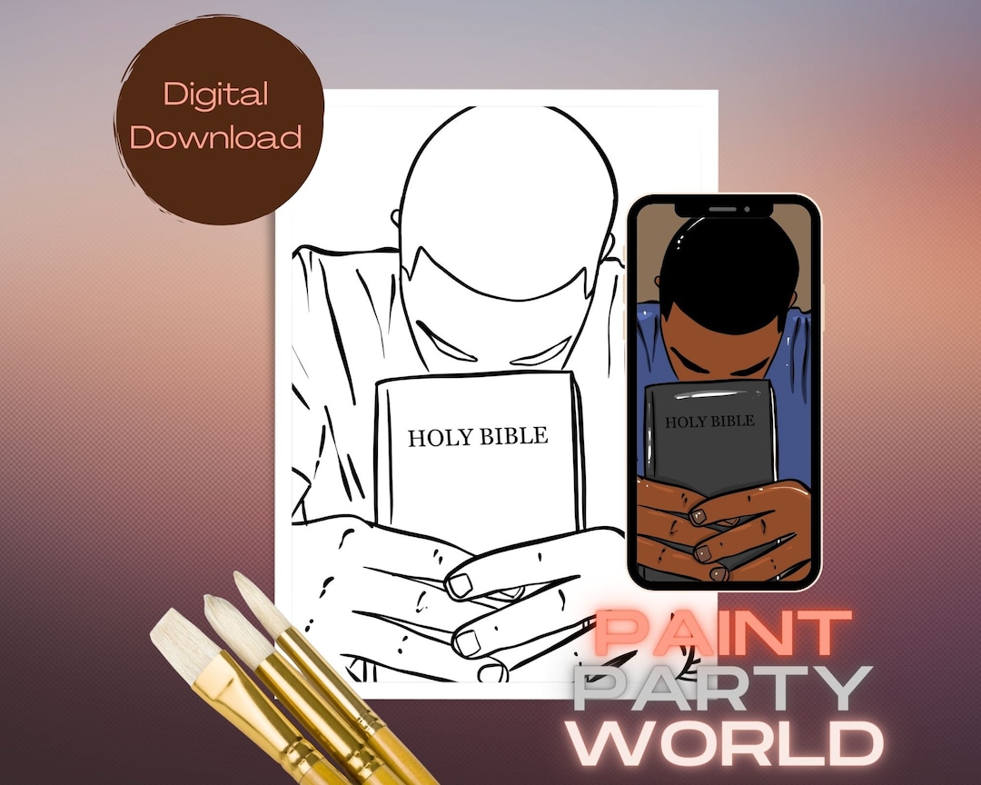 Canvas Printable/ Pre Drawn Outline Canvas/ DIY Canvas/ Party/ Paint ...