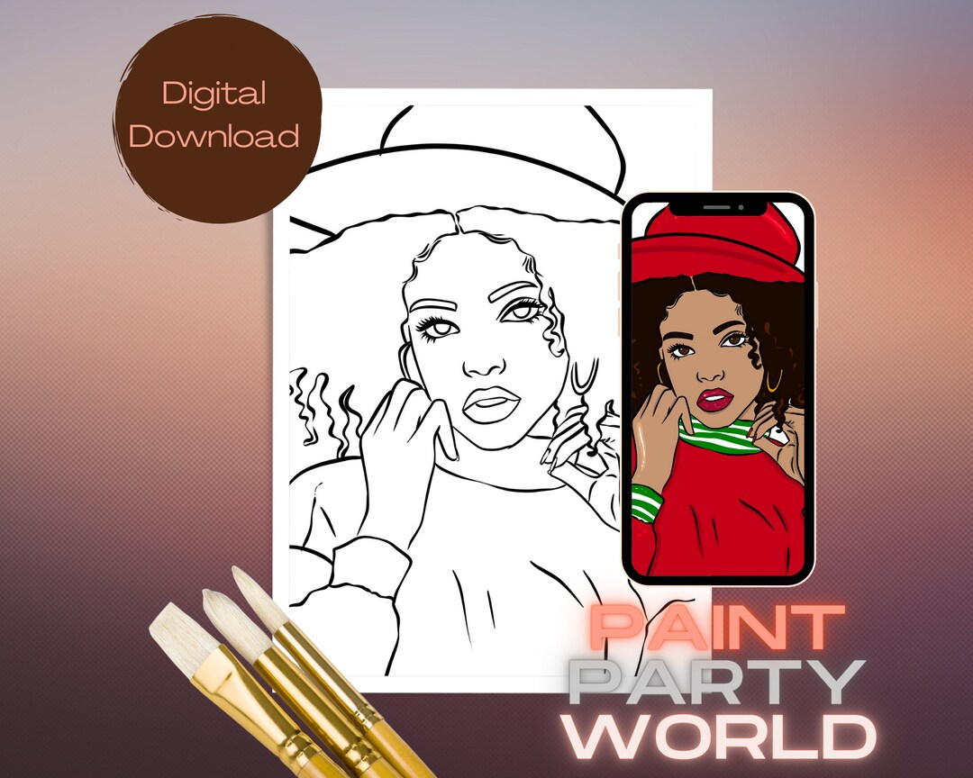 Canvas Printable Christmas/ Pre Drawn Outline Canvas/ DIY Canvas/ Party ...