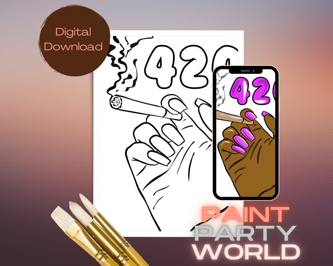 Canvas Printable/ Pre Drawn Outline Canvas/ DIY Canvas/ Party/ Paint ...