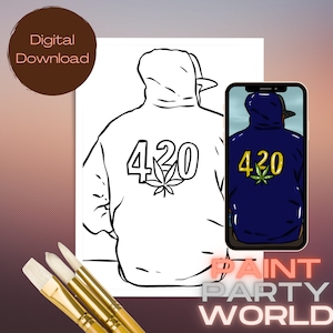 Canvas Printable 420/ Pre Drawn Outline Canvas/ DIY Canvas/ Party ...