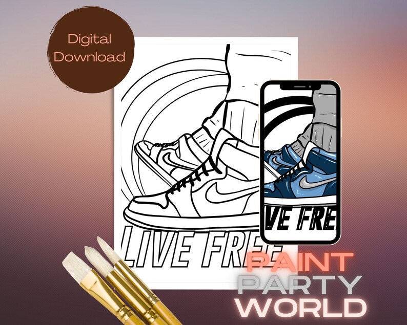 Canvas Printable/ Pre Drawn Outline Canvas/ DIY Canvas/ Party/ - Etsy