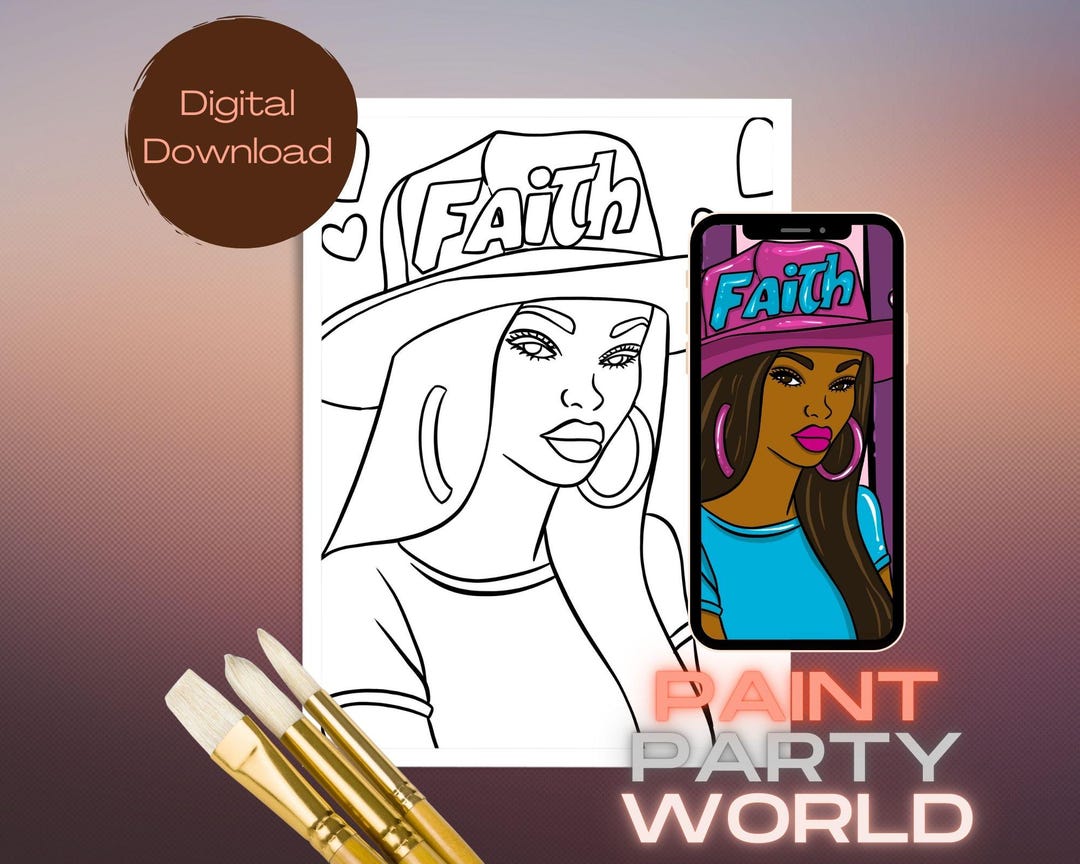 Fall Canvas Printable/ Pre Drawn Outline Canvas/ DIY Canvas/ Party ...